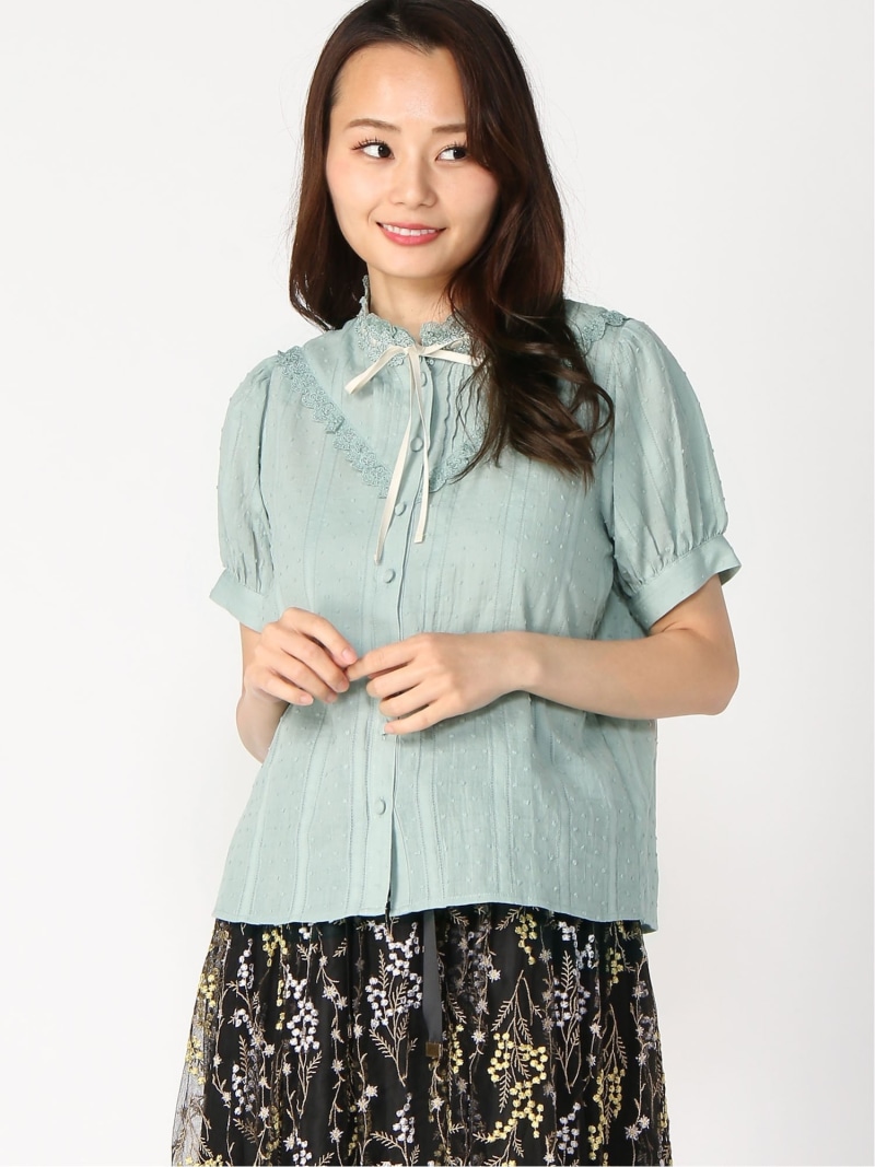 【楽天市場】【SALE／40%OFF】(W)ドットストライプドビーBL axes femme アクシーズファム トップス シャツ・ブラウス グリーン ブラック ホワイト【RBA_E ...