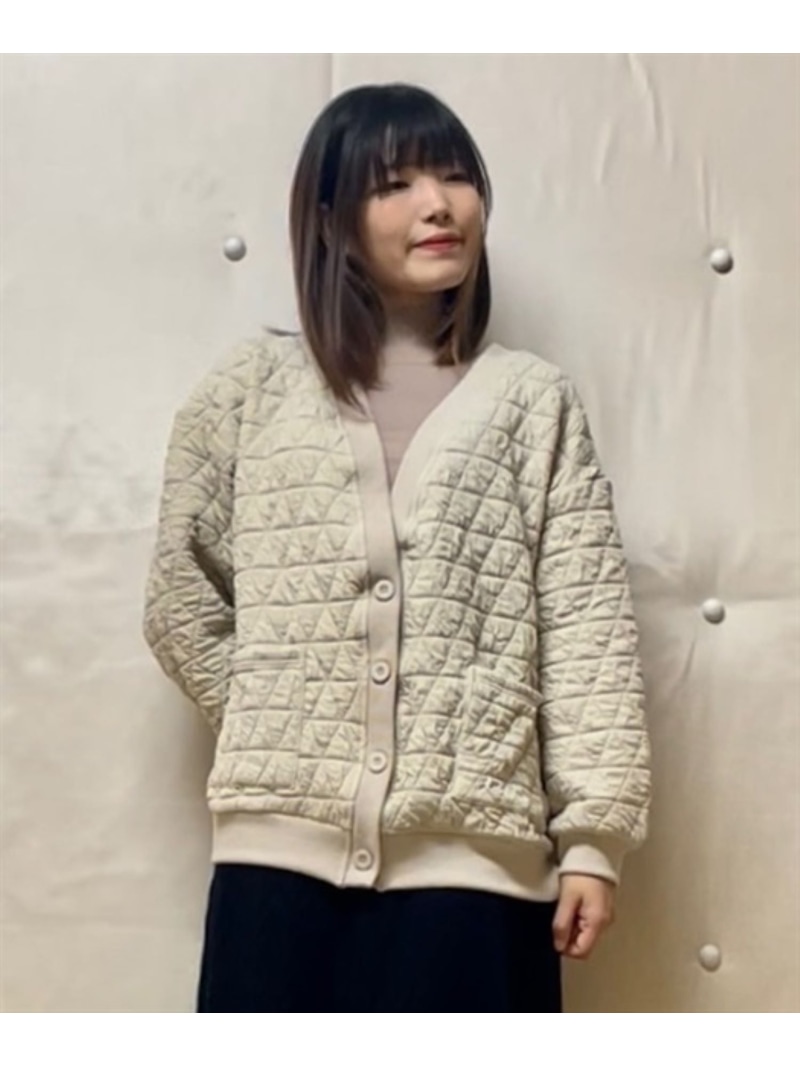 【楽天市場】【SALE／66%OFF】キルティング風JQカーデ axes femme アクシーズファム トップス カーディガン ブラック ...