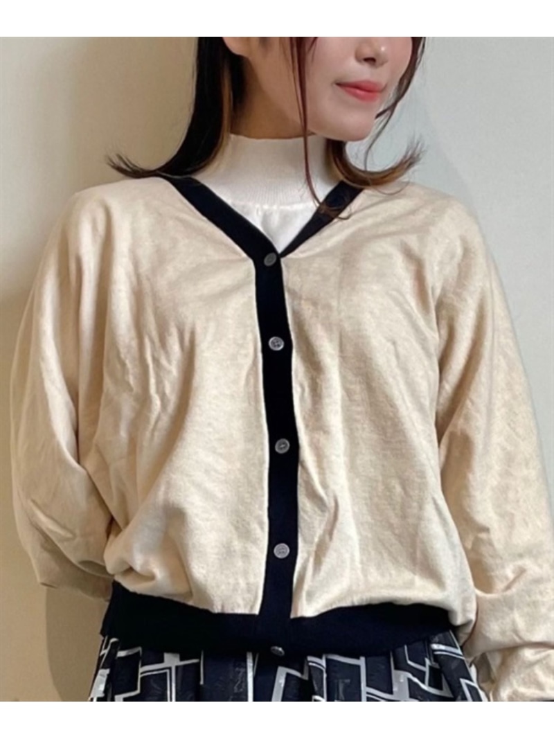 【楽天市場】【SALE／71%OFF】配色ドルマンニットカーデ axes femme アクシーズファム トップス カーディガン ベージュ ...