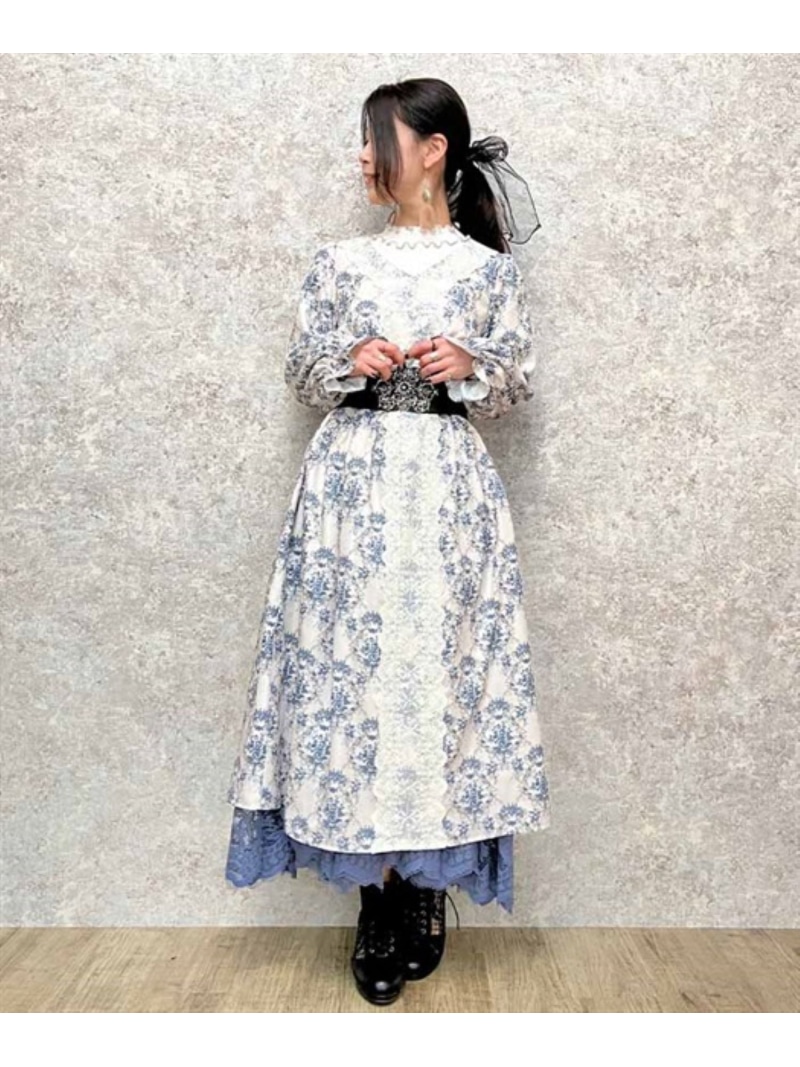 【楽天市場】【SALE／71%OFF】ローズガーランド柄ロングワンピース axes femme アクシーズファム ワンピース・ドレス ワンピース グレー グリーン ホワイト【RBA_E ...