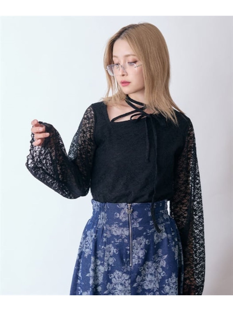 【楽天市場】ストラップレーストップス axes femme アクシーズファム トップス カットソー・Tシャツ ホワイト[Rakuten Fashion]：axes femme