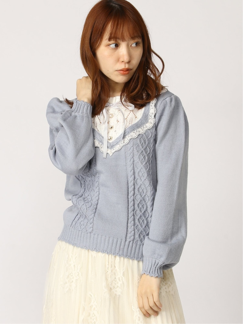 【楽天市場】【SALE／20%OFF】(W)ブロッキングニットPO axes femme アクシーズファム トップス ニット ブルー パープル ブラック【RBA_E】【送料無料 ...