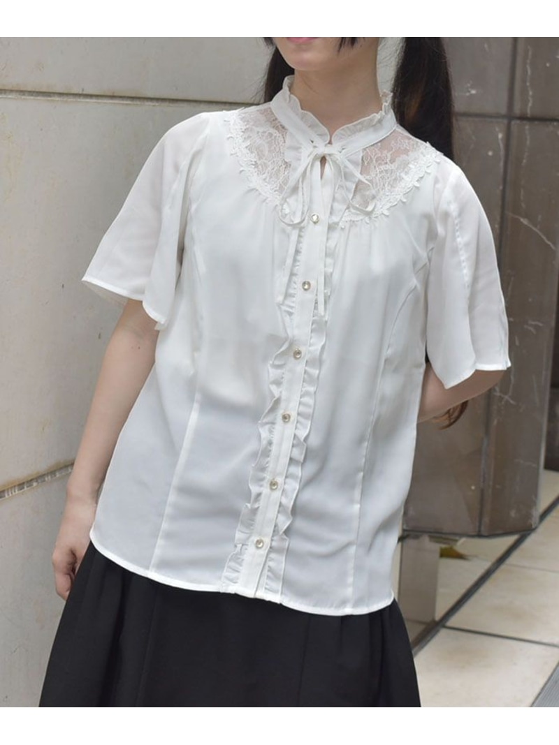 【楽天市場】【SALE／33%OFF】シアーレースヨークブラウス axes femme アクシーズファム トップス シャツ・ブラウス ブラック ネイビー ホワイト【RBA_E】[Rakuten ...