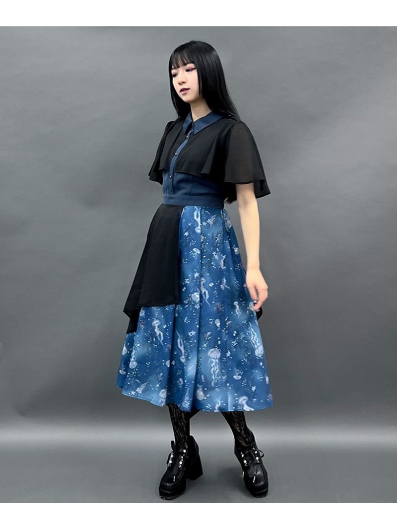 【楽天市場】ダークマリンバイカラーOP axes femme POETIQUE アクシーズファム ワンピース・ドレス ワンピース ブルー ブラック【送料無料】[Rakuten Fashion ...