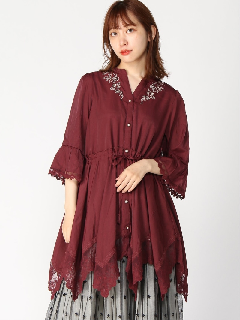 【楽天市場】【SALE／61%OFF】(W)イレヘムシャツチュニック axes femme アクシーズファム ワンピース・ドレス チュニック ブラック レッド【RBA_E】[Rakuten ...