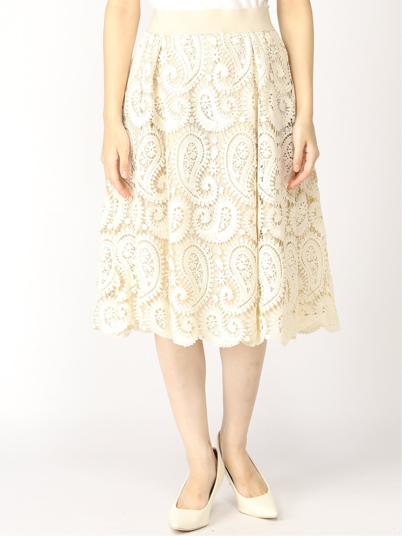 【楽天市場】【SALE／33%OFF】(W)ペイズリーレースSK axes femme アクシーズファム スカート その他のスカート ブラック ベージュ【RBA_E】[Rakuten ...