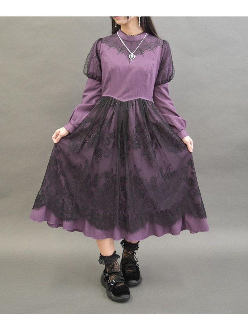 【楽天市場】【SALE／27%OFF】ダークロマンスロングワンピース axes femme POETIQUE アクシーズファム ワンピース・ドレス ワンピース グリーン ブラック パープル ...