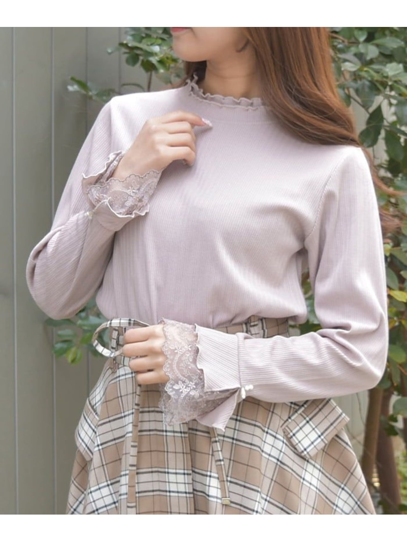 【楽天市場】フラワーカラーレースリブプルオーバー axes femme アクシーズファム トップス カットソー・Tシャツ ブラウン ベージュ ブルー[Rakuten Fashion]：axes ...