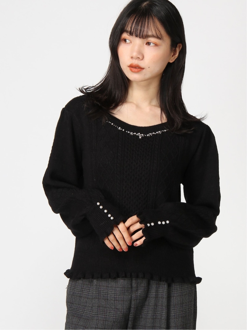 【楽天市場】【SALE／33%OFF】(W)スクエアニットPO axes femme アクシーズファム トップス ニット ベージュ ホワイト ブラック【RBA_E】[Rakuten ...