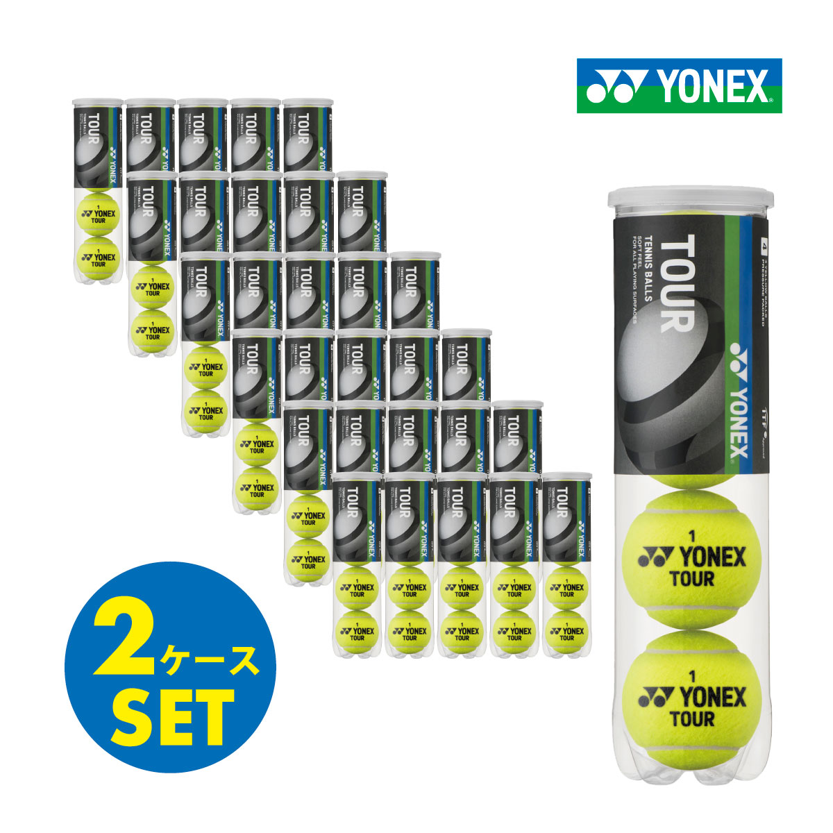 【楽天市場】【2ケースセット】】YONEX TOUR ヨネックス ツアー TB-TUR4 テニスボール 2ケース(120球入り) 練習球 硬式テニス お得：アクトス楽天市場店