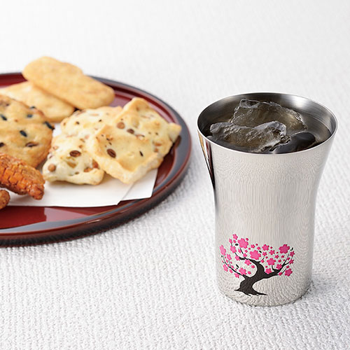 【楽天市場】お買い物マラソン！よこやま 燕熟の技 感温ステンレスタンブラー300ml 桜 EJK-300※代引き不可、沖縄・離島は不可：アズshop／オモシロ商品AtoZ