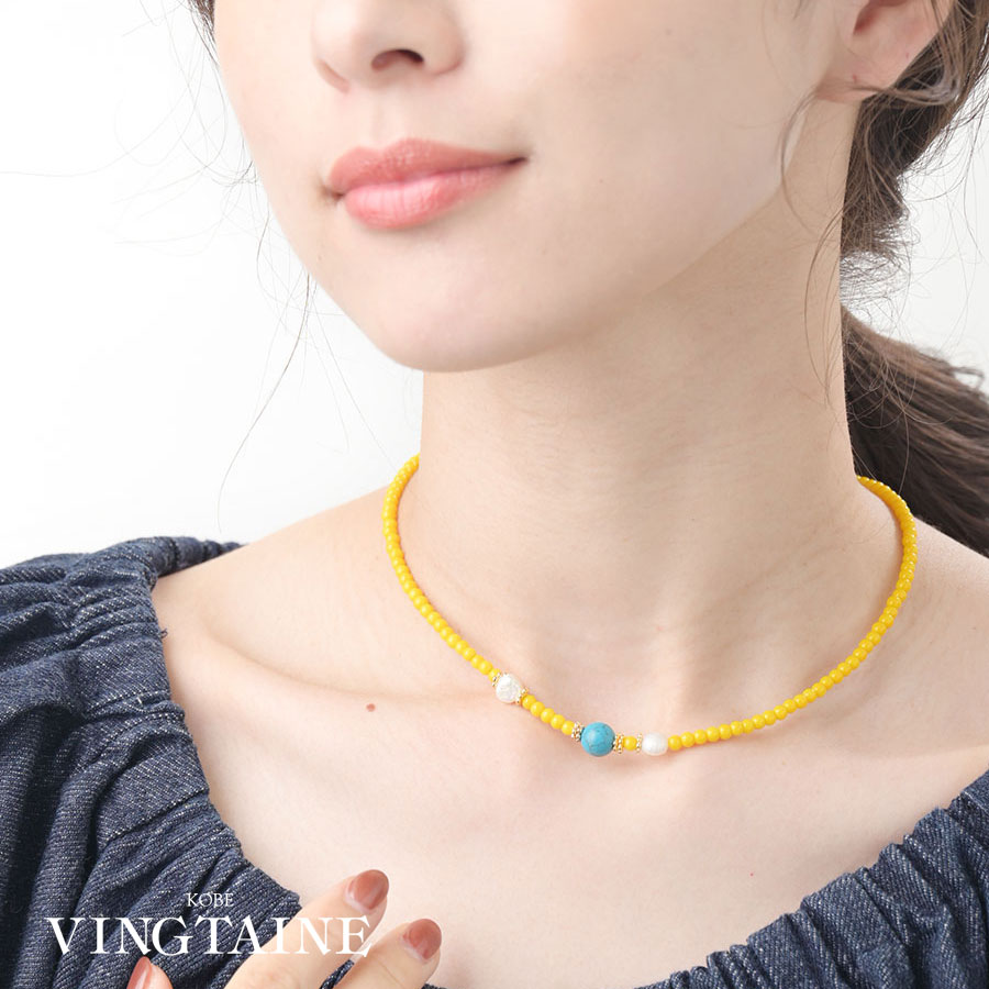 【楽天市場】再値下げ SALE ネックレス ビーズ ターコイズ カラフル アクセサリー 可愛い ワンポイント 小ぶり シンプル ギフト 女性 ...