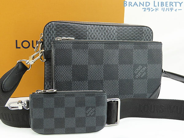 【楽天市場】【未使用】ルイヴィトン LOUIS VUITTON ダミエグラフィット 3D トリオ メッセンジャー バッグ 斜め掛けショルダー ...