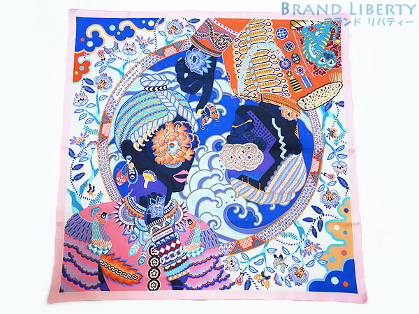 【楽天市場】【レア新古品】エルメス HERMES カレ90 DUO COSMIQUE デュオ コスミック 京森 康平 大判スカーフ ストール ...