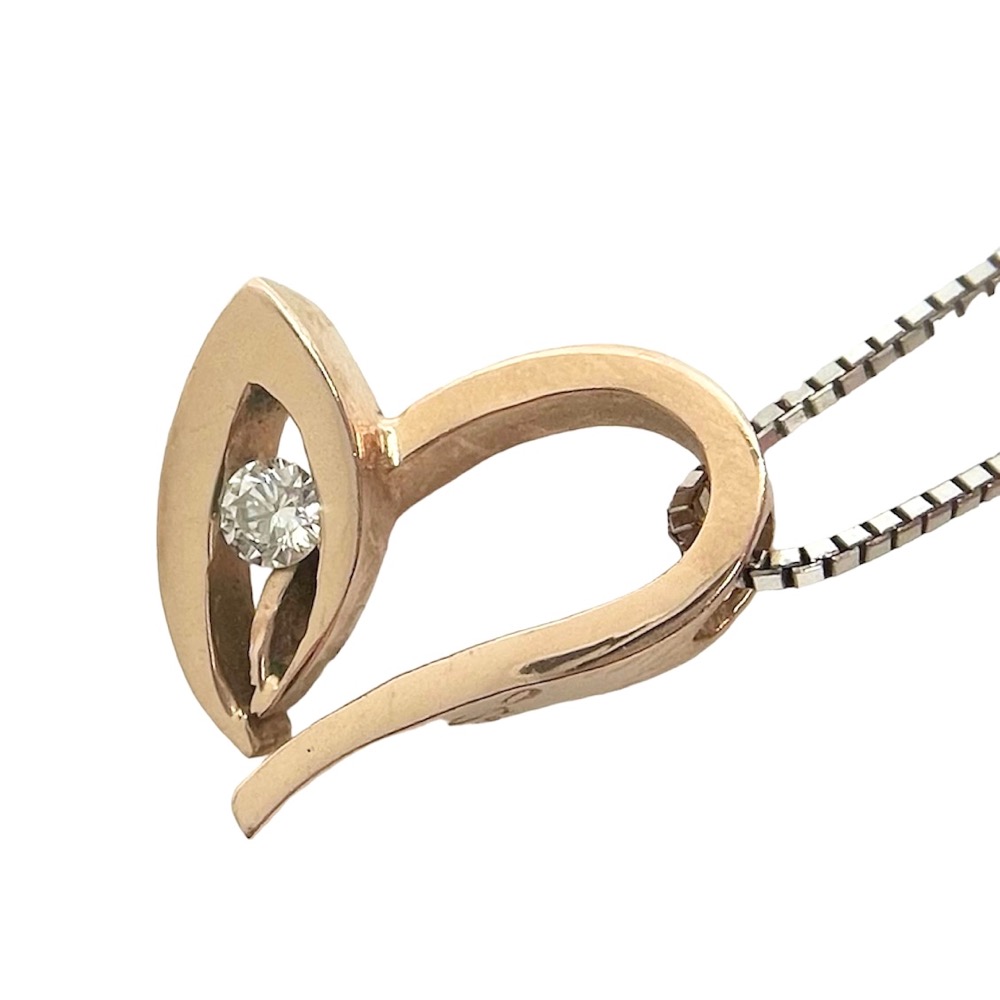 【楽天市場】【限定価格】 ネックレス レディース メレダイヤモンド約0.05ct ハートモチーフ ジュエリー アクセサリー K14ホワイトゴールド K14ピンクゴールド 約3.9g 人気【中古 ...