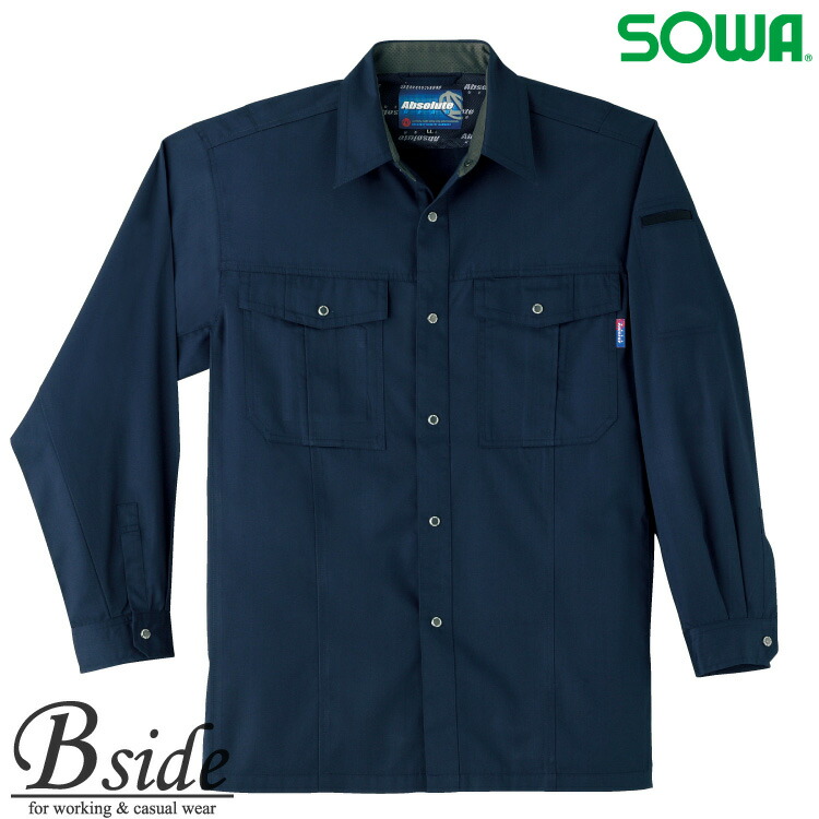 【楽天市場】615ソフトバーバリー長袖シャツ【SOWA】【桑和】【作業服】春夏素材：B-SIDE