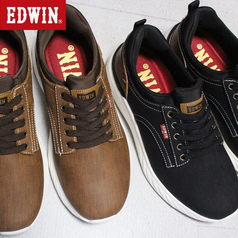 【楽天市場】エドウィン スリッポンスニーカー EDW7647 ブラック・ブラウン 25cm～27cm メンズ スニーカー カジュアルシューズ 履きやすい靴 ゴム紐靴 軽量 ワイド 幅広 ...