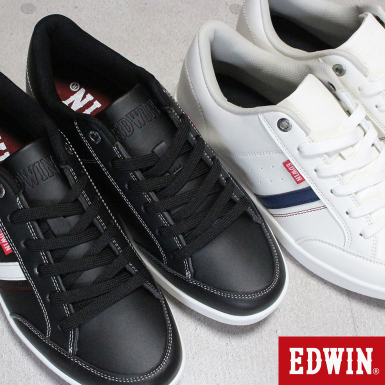 【楽天市場】エドウィン スニーカー EDW7053 ホワイト ブラック 25cm～28cm メンズ シューズ ローカットスニーカー 靴 紐靴 通学靴 作業靴 白靴 黒靴 運動靴 軽い靴 ...