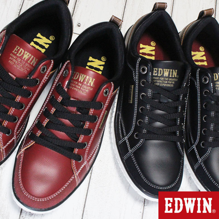 【楽天市場】エドウィン EDWIN スニーカー EDW7769 レッド ブラック 25cm～28cm メンズ ローカットスニーカー カジュアルシューズ 靴 紐靴 運動靴 軽い靴 軽量 ゆったり ...