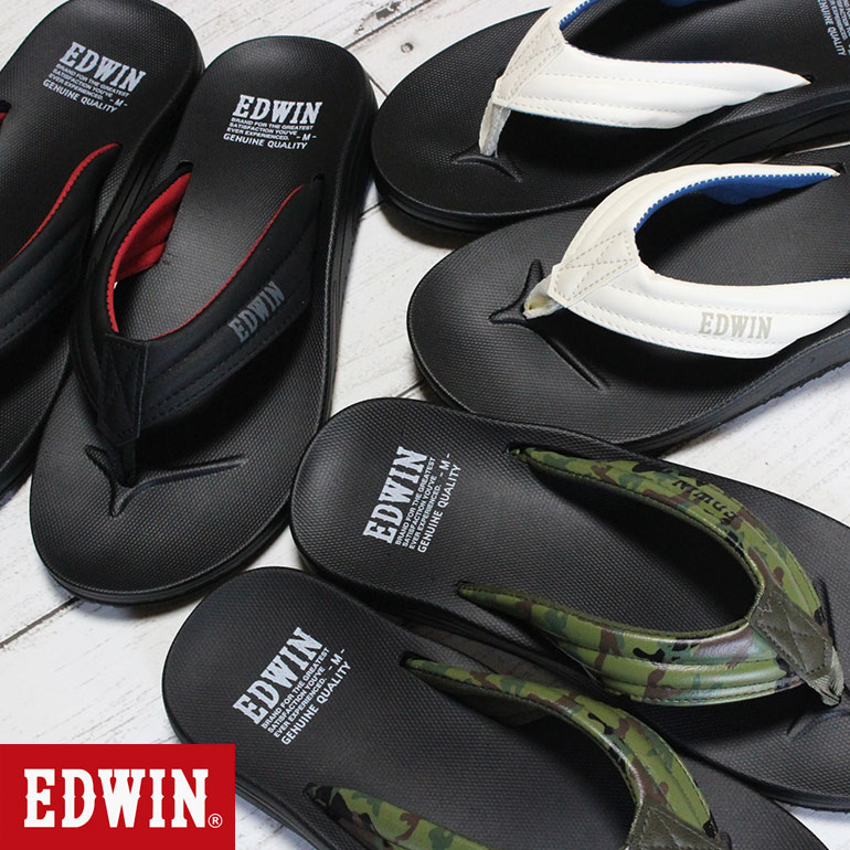 【楽天市場】エドウィン ビーチサンダル EW5124 ブラック カーキ ホワイト Mサイズ～LLサイズ メンズ サンダル トングサンダル スライドサンダル 履きやすいサンダル シューズ 靴 ...
