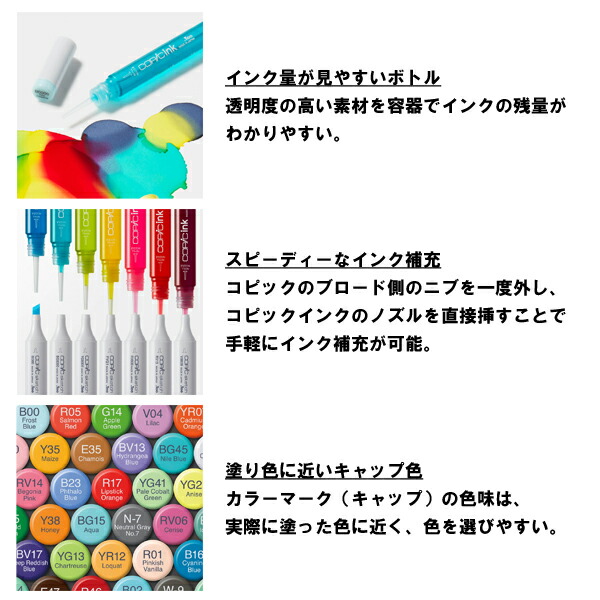 【楽天市場】コピックインク G09 COPIC 補充インク 12ml Green グリーン 緑 イラスト マーカー コミック アルコール染料 ...