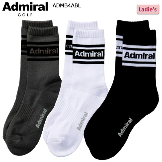【楽天市場】【ポスト投函配送!!】 Admiral GOLF アドミラルゴルフ ADMB4ABL レディース ライン ミドルソックス ...