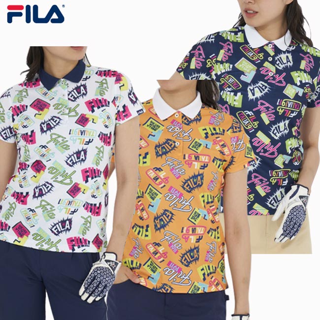 【楽天市場】【春夏モデル】FILA GOLF（フィラゴルフ) 754-608 (754608) レディスコミック柄半袖ポロシャツ ゴルフウェア UVカット 吸水速乾 【B-ONE-Y】：ゴルフ ...