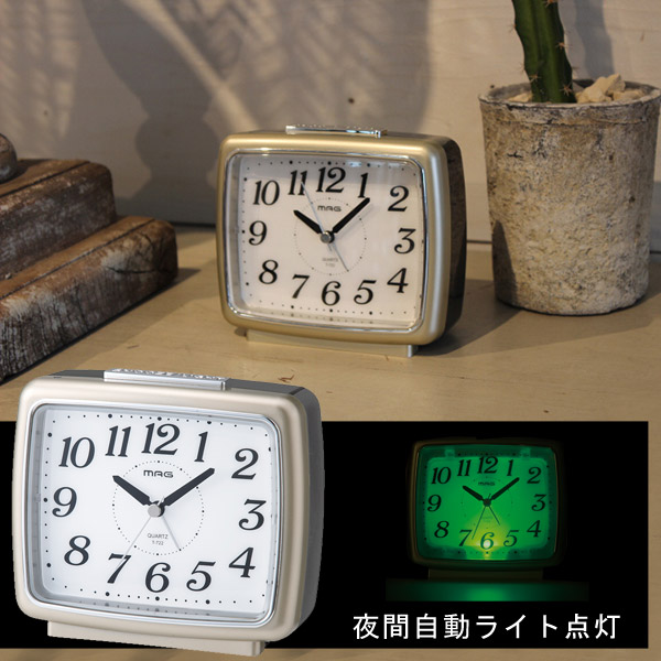 【楽天市場】【正午~クーポン5%引】 夜も見やすい 目覚まし時計 おしゃれ 置時計 置き時計 目ざまし時計 めざまし時計 スヌーズ 二度寝防止 ...