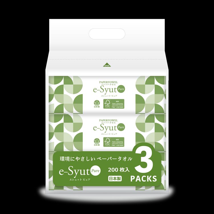 【楽天市場】e-Syut Pure 丸住製紙 ペーパータオル エシュットピュア 200枚 キッチンペーパー 使い捨て 手拭き 清掃 調理 ...