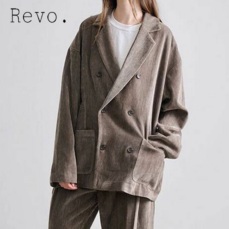 【楽天市場】Revo. シェニール織 ルーズシルエット ダブルテーラード ジャケット ダブル テーラードジャケット ダブルブレスト トップス ...