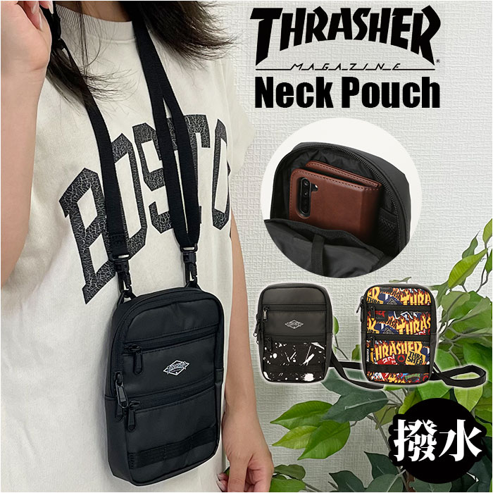 【楽天市場】スラッシャー ショルダーバッグ THR-246 THRASHER 好評 ネックポーチ メンズ ブランド ミニショルダーバッグ 縦型 ...