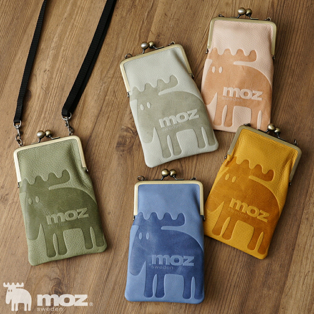 【楽天市場】【メーカー公式】moz モズ Elk 蝦蟇口 ショルダー 本革 レザー 牛革 北欧デザイン スマホショルダー サコッシュ ポシェット ミニショルダーバッグ エルク No.86075 ...