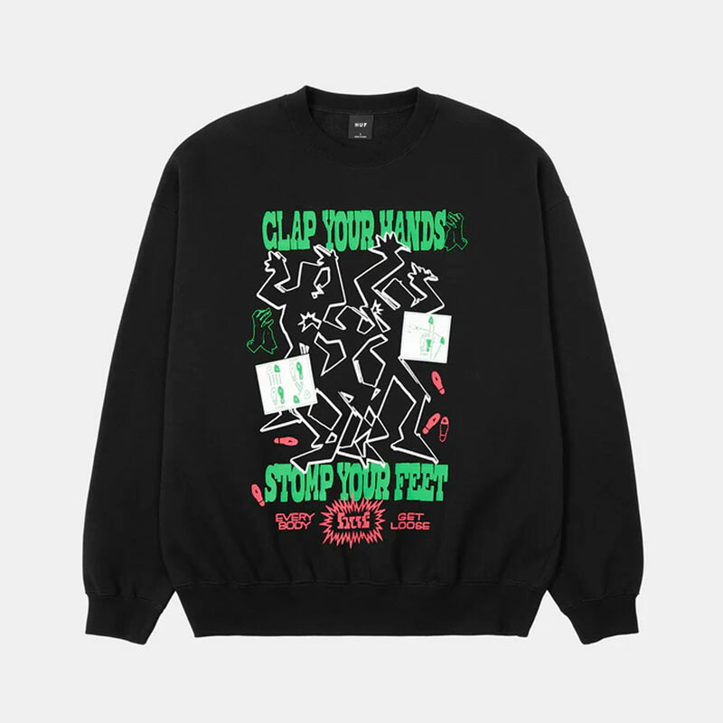 【楽天市場】ハフ HUF クルースウェット トレーナー トップス ブラック M-Lサイズ メンズ EVERYBODY GET LOOSE ...