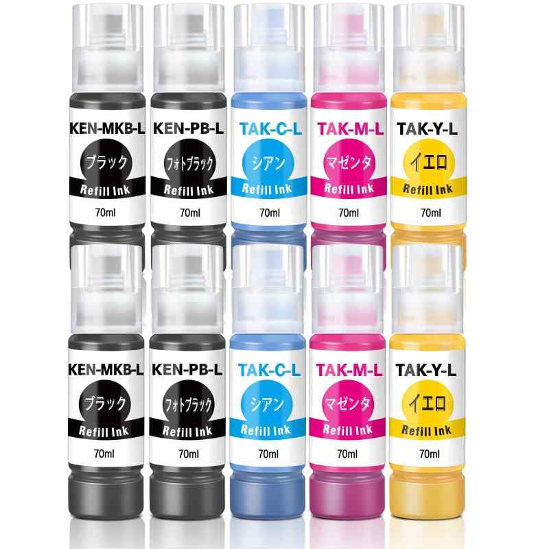 【楽天市場】エプソン 対応 KETA-5CL TAK-4CL ケンダマ タケトンボ 70ml 増量タイプ Epson 互換インク 10本セット ...