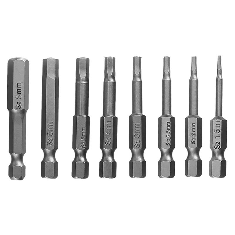 【楽天市場】Kigauru 8本セット 六角ビット 50mm 六角? 6.35mm （1/4インチ） S2鋼 磁気六角ビットセット H1.5 ...