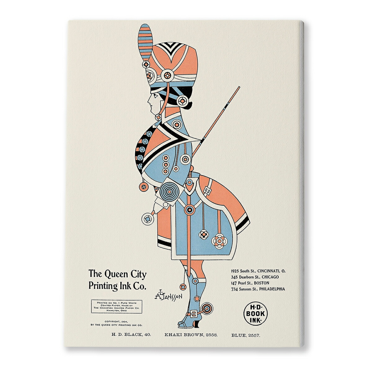 【楽天市場】アートインテリアに最適 F4キャンバスアート オーガストゥス・ヤンソン Augustus Jansson ＜ Queen City ...