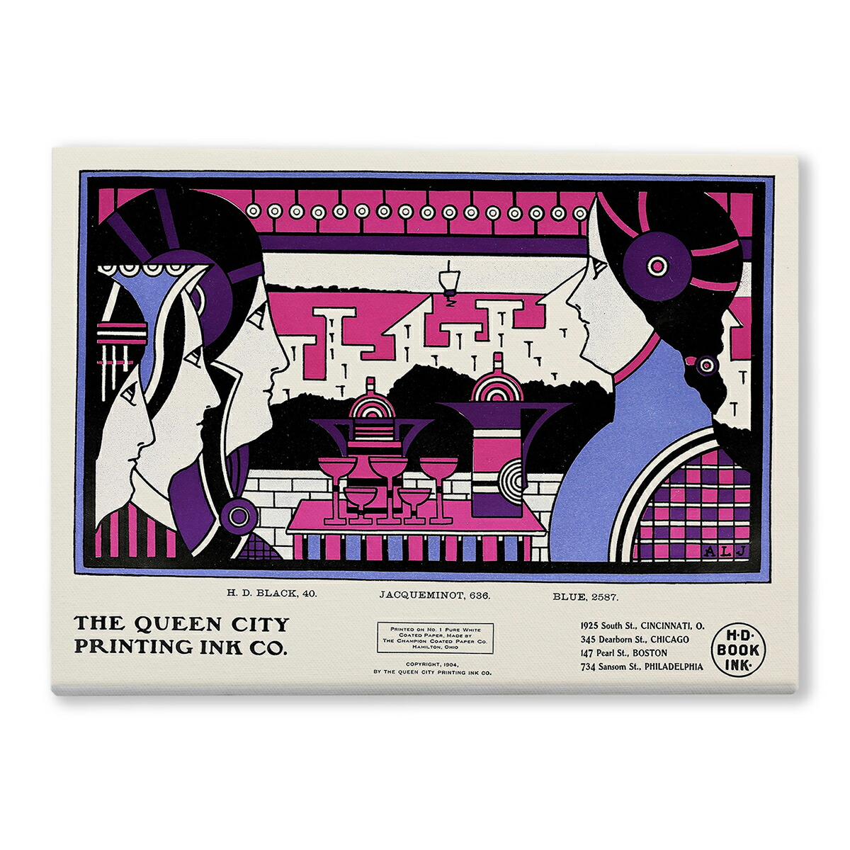 【楽天市場】アートインテリアに最適 F4キャンバスアート オーガストゥス・ヤンソン Augustus Jansson ＜ Queen City ...