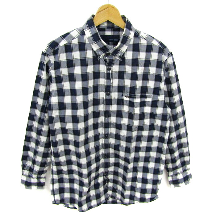 【楽天市場】JOSEPH ABBOUD ジョセフアブード 長袖シャツ トップス チェック柄 ボタンダウン コットン メンズ Lサイズ ネイビー ...