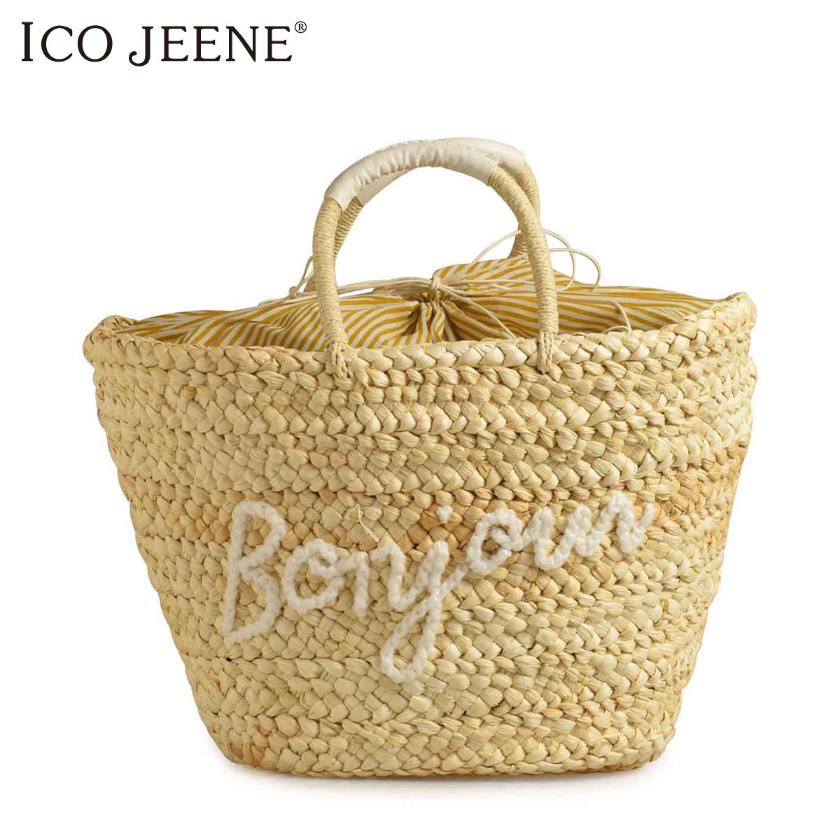 【楽天市場】イコジーニ バッグ レディース 夏 本革 かごバッグ ハンドバッグ ストライプ サマーバッグ ICO JEENE カバン 贈り物 ...