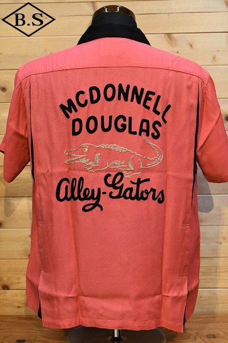 【楽天市場】【期間限定ポイント5倍】キングルイ King Louie ボーリングシャツ KL38666 King Luie by Holiday ”ALLEY GATORS” ピンク ...