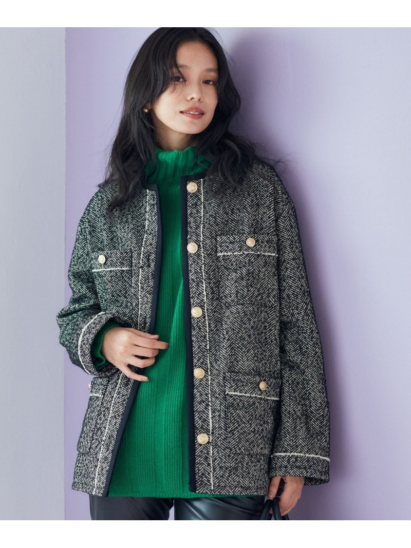 【楽天市場】【SALE／50%OFF】ヘリンボーン中綿ジャケット BARNYARDSTORM バンヤードストーム ジャケット・アウター ノーカラージャケット ブラック【RBA_E】【送料無料 ...