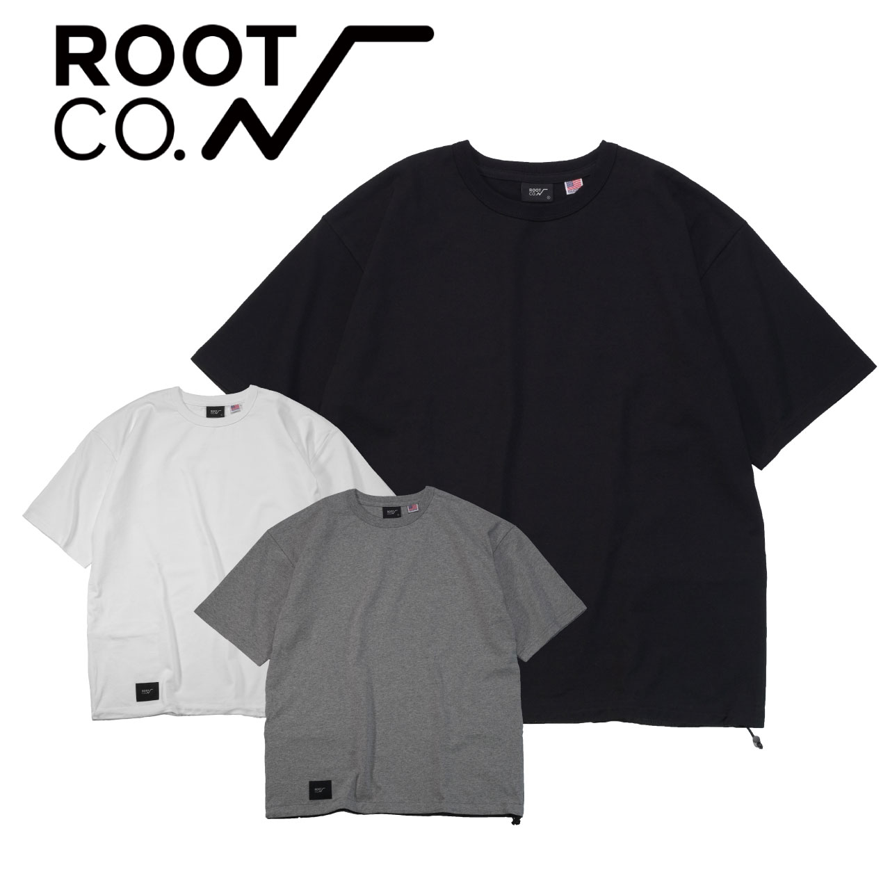 【楽天市場】ROOT CO. ルートコー PLAY UTILITY BACK POCKET Plain T-Shirts ブラック ホワイト ...