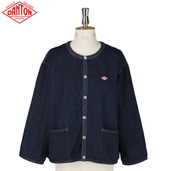 【楽天市場】【2025FW新作】DANTON ダントン レディース コットンデニム カラーレスジャケットポケット付き CREW NECK JACKT DT-B0397 DNS 日本正規代理店 ...