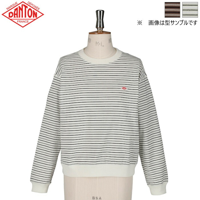 【楽天市場】[2025ss新色] DANTON ダントン レディース クルーネック ロングスリーブボーダー Tシャツ 長袖 SWEAT T-SHIRT DT-C0203 TCB-ST 日本正規 ...