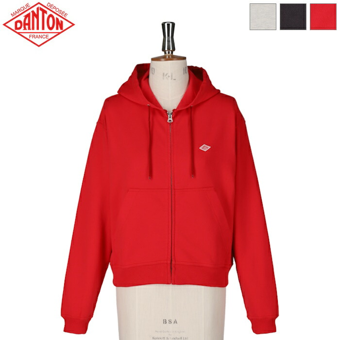【楽天市場】DANTON ダントン レディース コットン ジップパーカー ショート丈 ジップフーディ ZIP HOODIE DT-C0411 CIN 日本正規代理店商品：BAS CLOTHING