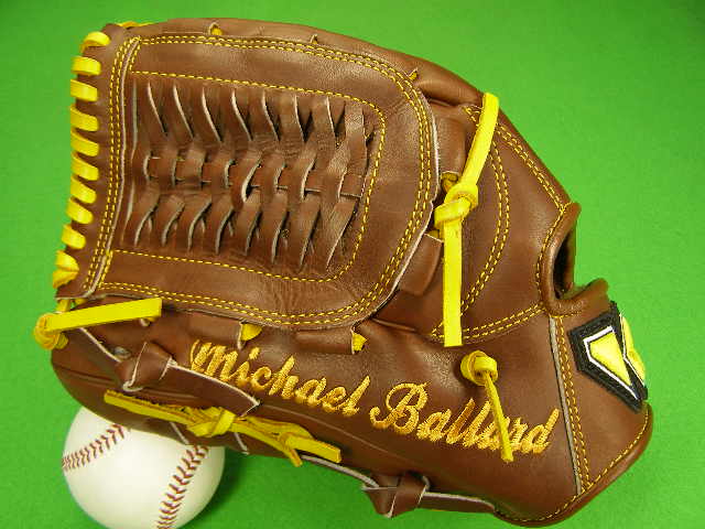 【楽天市場】型付け済み 海外メーカー KACHI カチ 硬式用 オーダーサンプル 左投げ用 オールラウンド用 ブラウン×イエロー：ベースボール ...