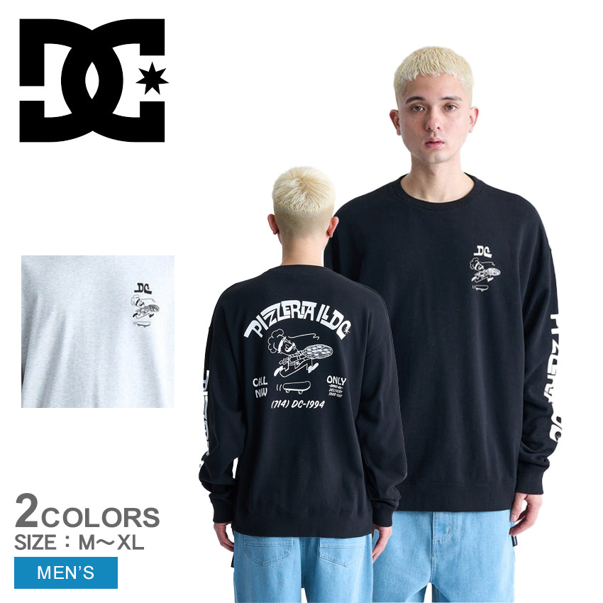 【楽天市場】DCシューズ PIZZERIA CREWNECK PULLOVER プルオーバー メンズ ブラック 黒 グレー ...