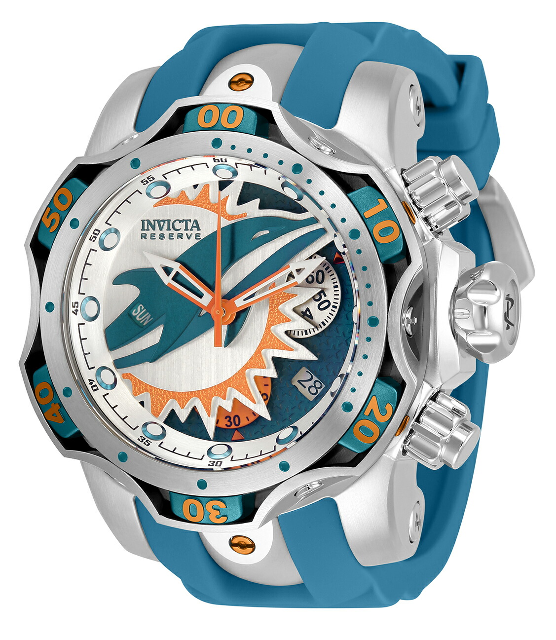 【楽天市場】Invictaインヴィクタ NFL Miami Dolphins Swiss Ronda Z60 Caliber メンズウォッチ ...
