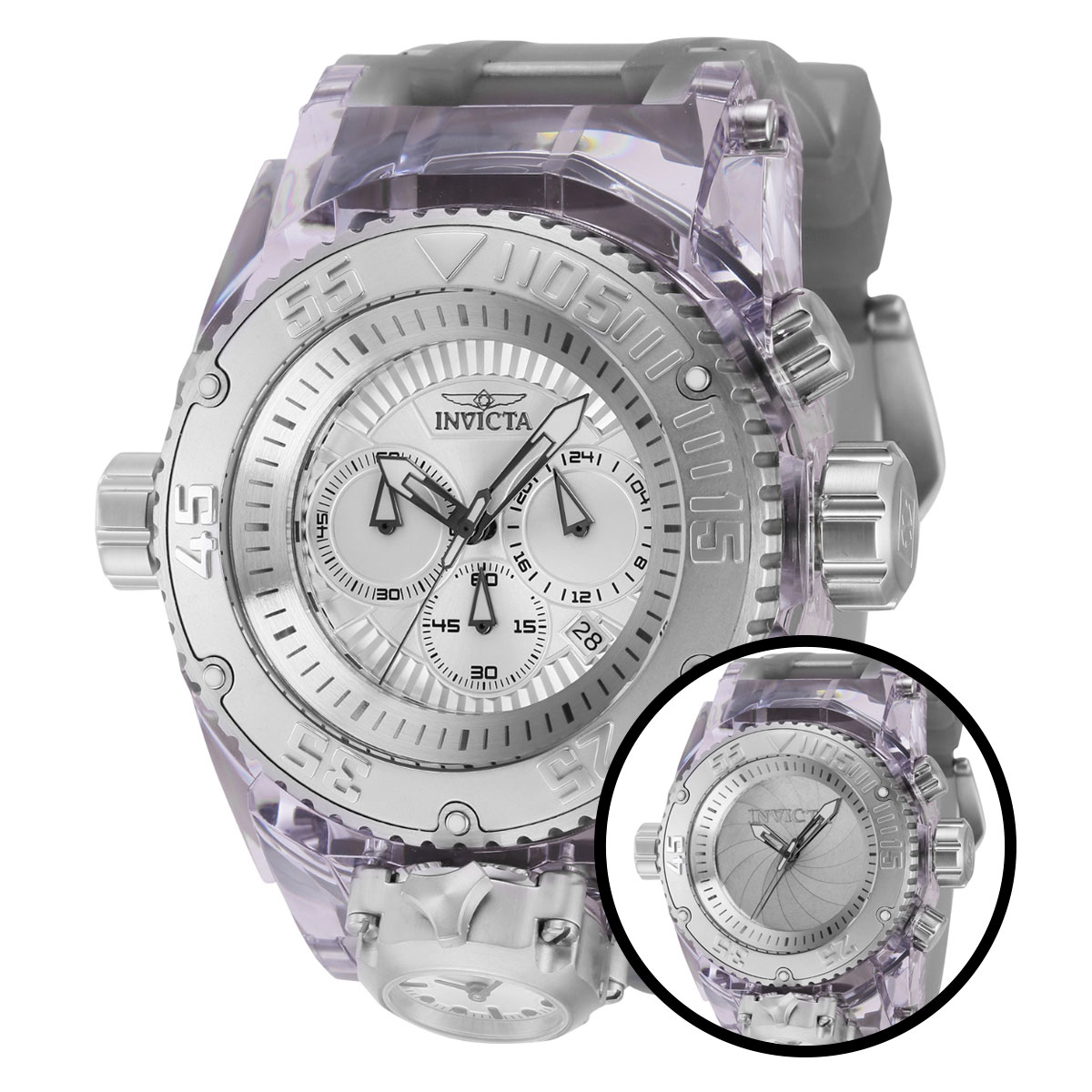 【楽天市場】Invictaインヴィクタ Bolt Zeus Magnum Shutter メンズウォッチ 52mm グレー スチール ...