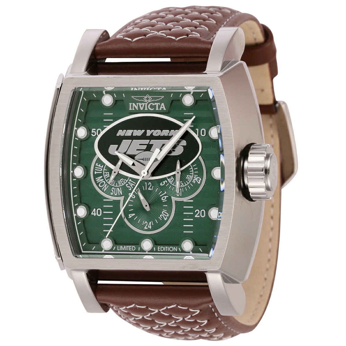【楽天市場】Invictaインヴィクタ NFL New York Jets メンズウォッチ 48mm ホワイト ブラウン 45088 ...